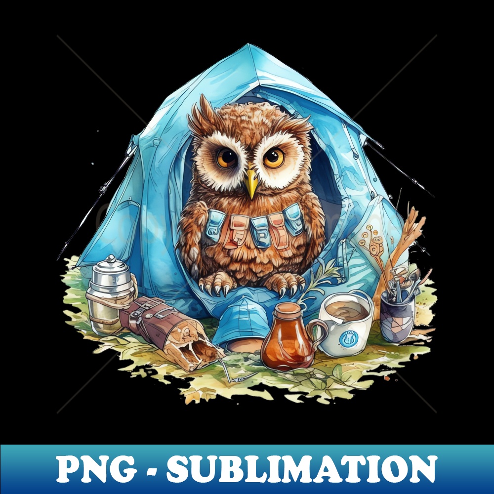 Watercolor Camping Owl 3 - Exclusive Sublimation Digital Fil | Inspire ...