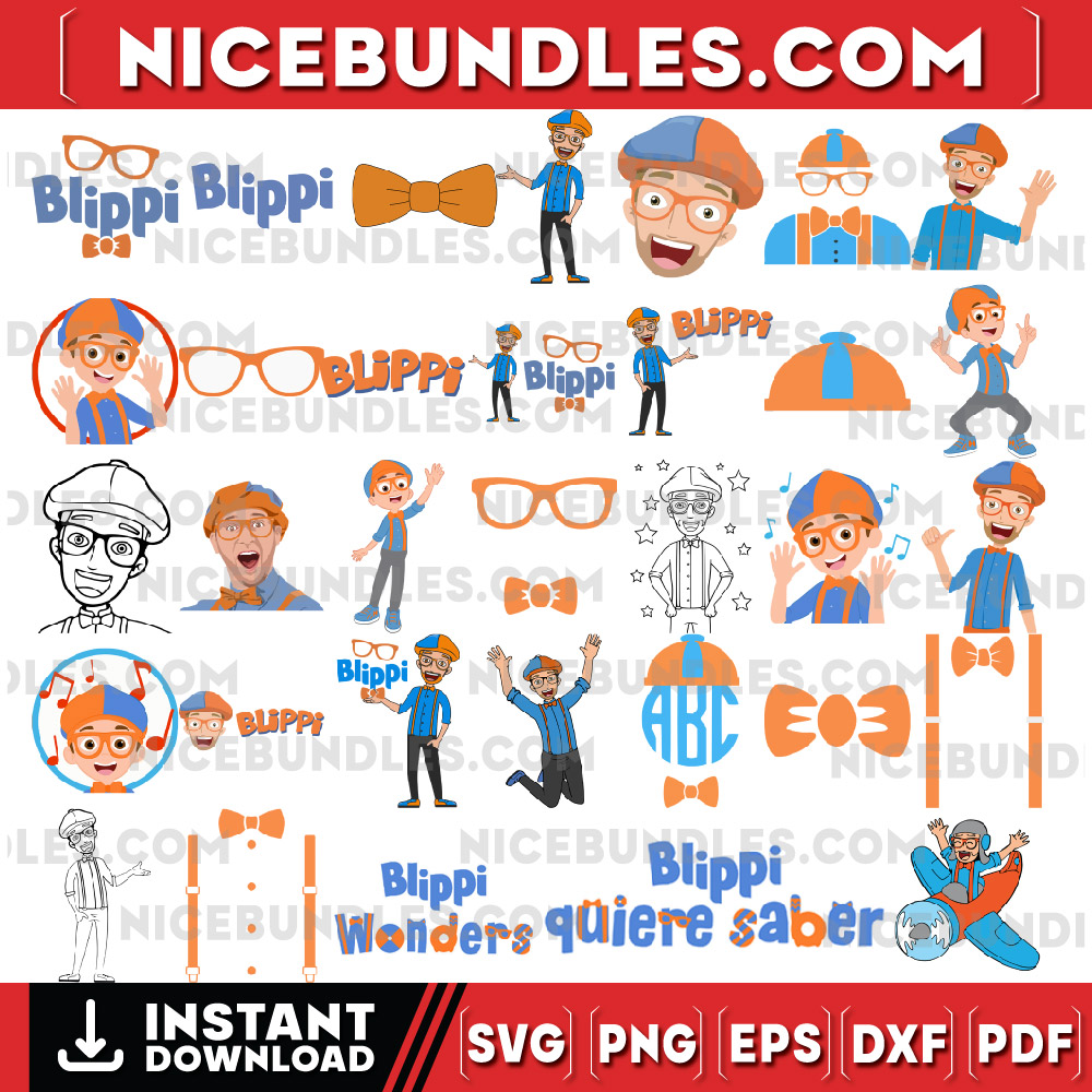 Blippi SVG Bundle, Happy Birthday Blippi svg, blippi sublima | Inspire ...