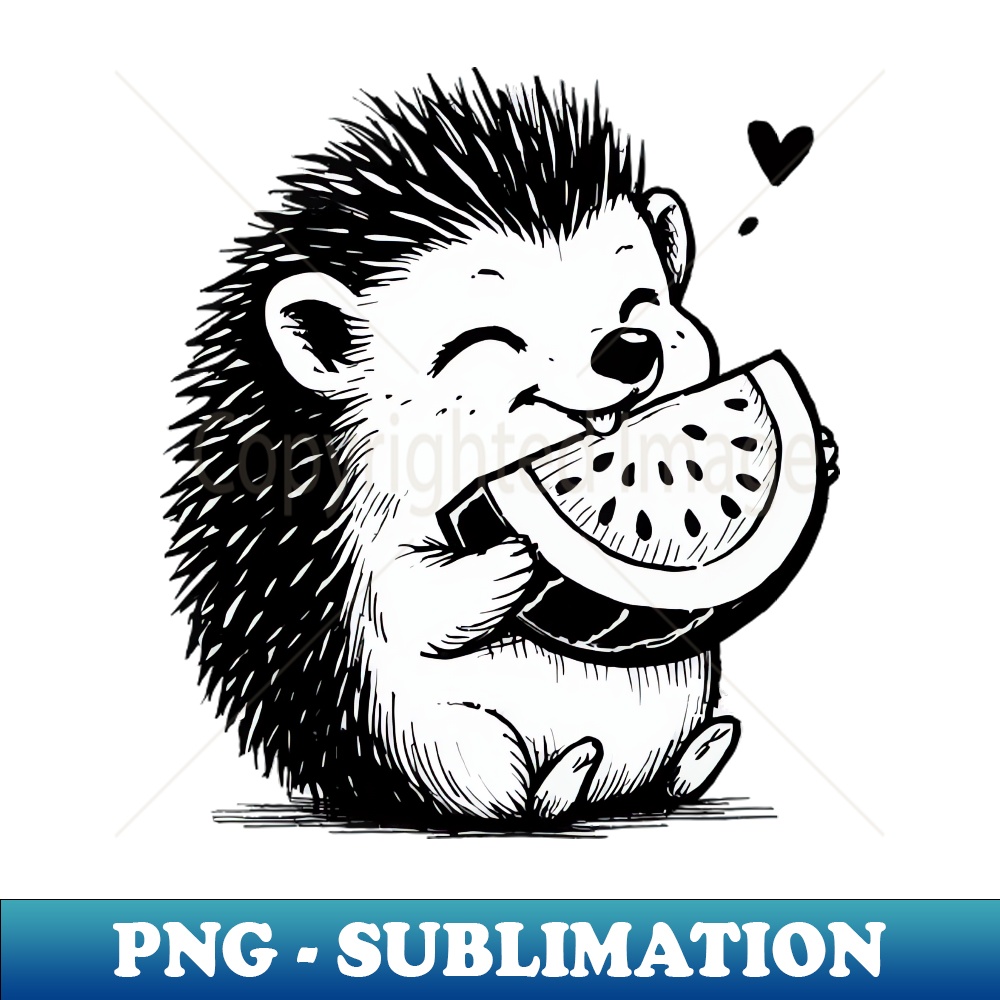Melon Munching Hedgehog - Hedgehog Watermelon - PNG Sublimat - Inspire ...