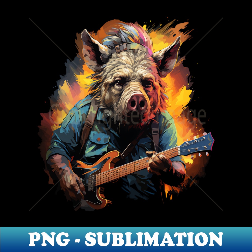 Warthog Playing Guitar - PNG Transparent Sublimation Design | Inspire ...