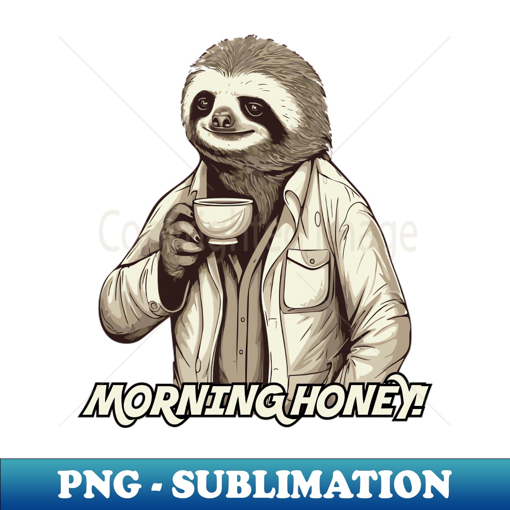 Morning Bliss Human Sloth with Coffee - PNG Sublimation Digi | Inspire ...
