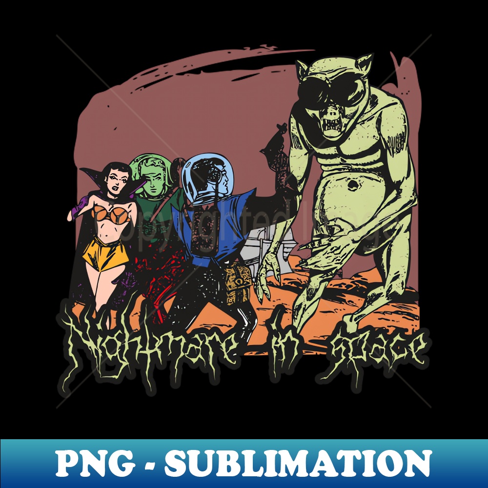70S Horror Nightmare In Space - Sublimation-Ready PNG File - | Inspire Uplift