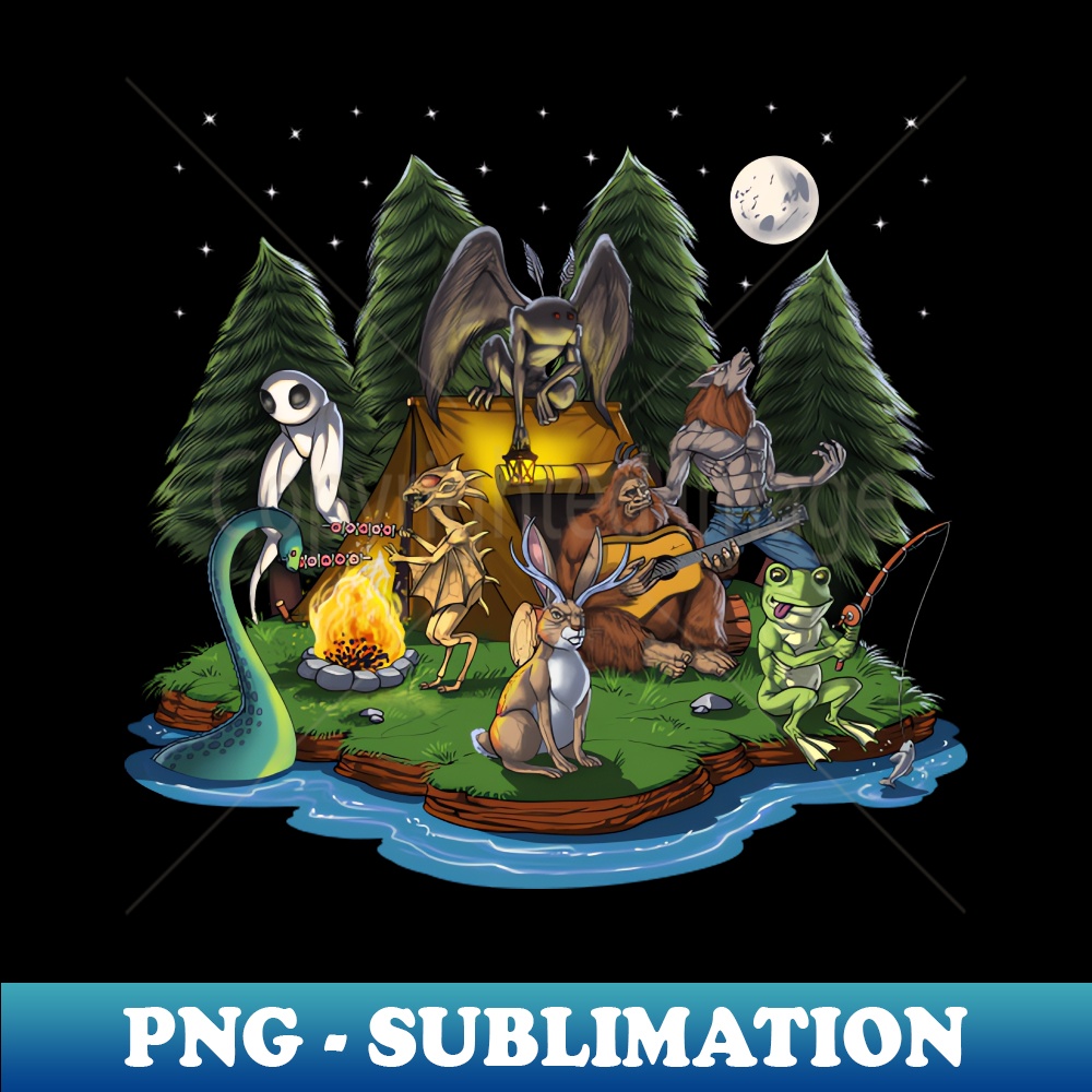 Cryptids Camping - PNG Transparent Sublimation Design - Inst | Inspire ...