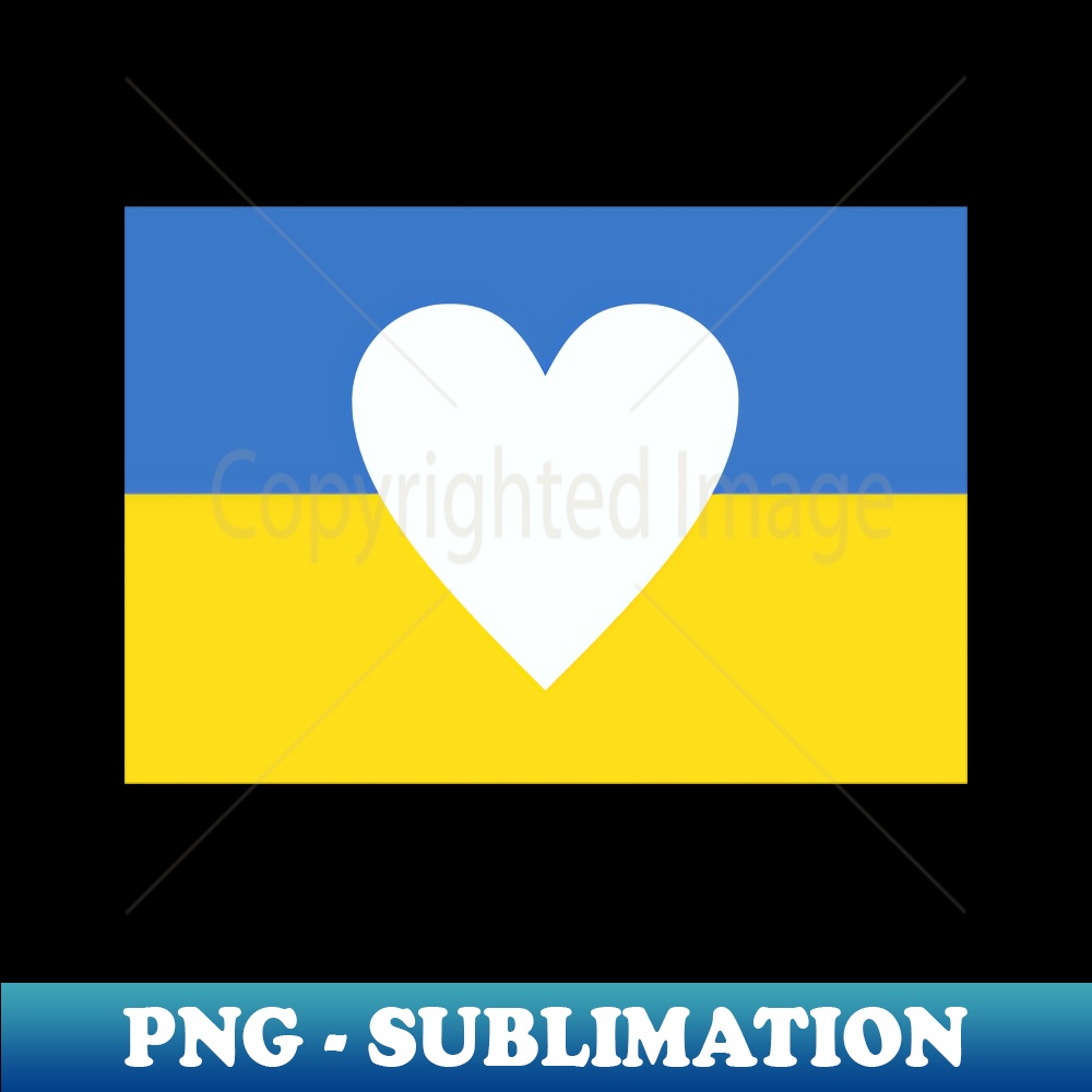 Ukraine Flag with Heart - Digital Sublimation Download File | Inspire ...