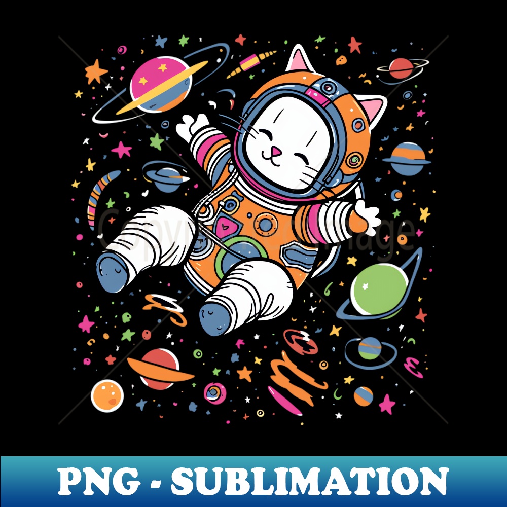 Cat Floating In Space - Instant Sublimation Digital Download | Inspire ...
