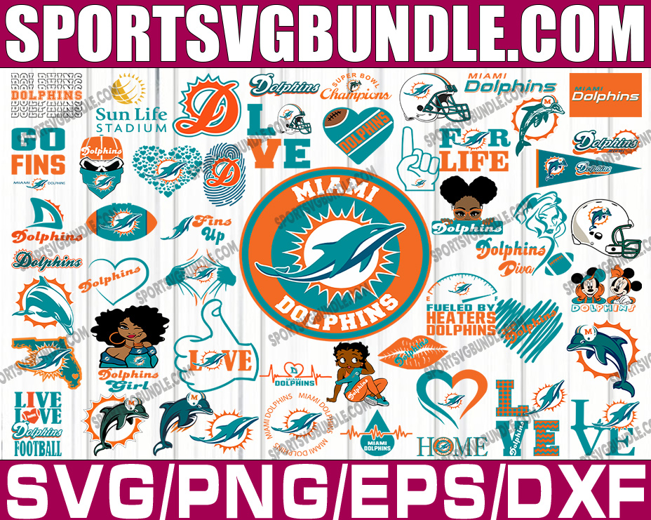 Bundle 50 Files Miami Dolphins Football Teams Svg, Miami Dol - Inspire ...