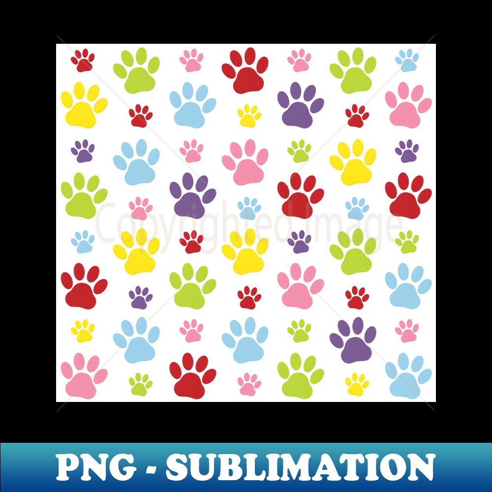 Colorful Paws Paw Pattern Dog Paws Paw Prints - Digital Subl | Inspire ...