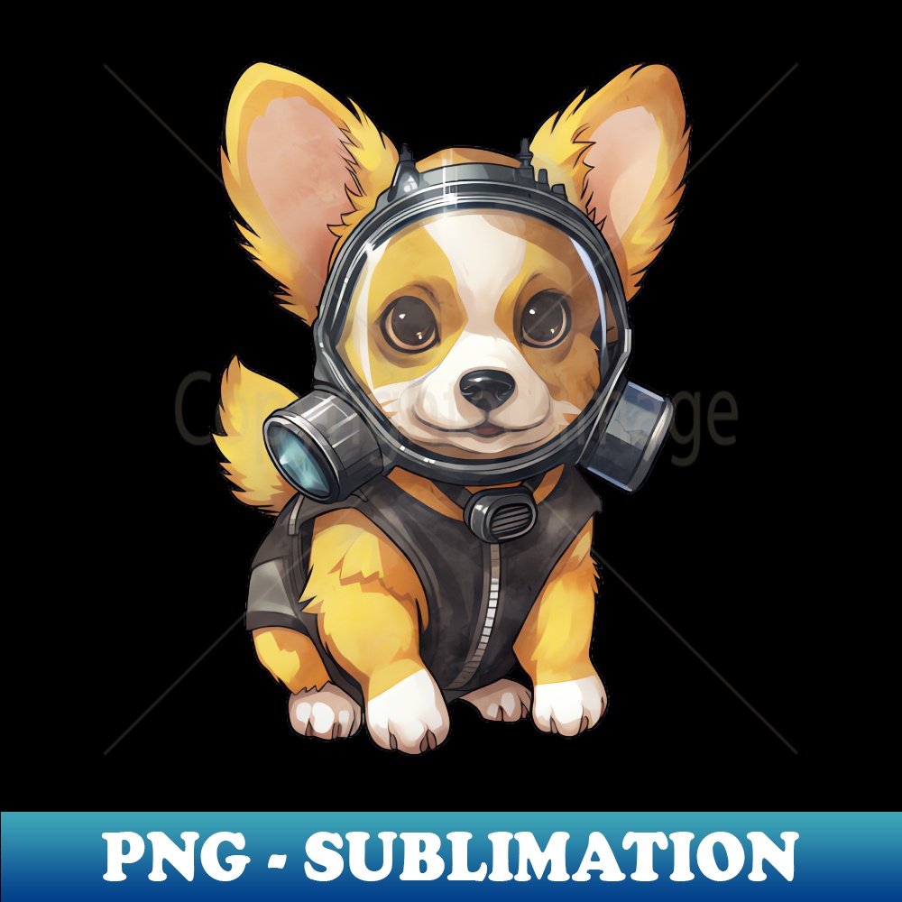 Pembroke Welsh Corgi Dog Wearing Gas Mask - Exclusive PNG Su | Inspire ...