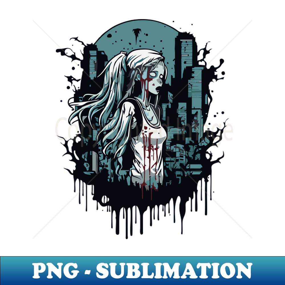 Zombie Girl Apocalypse in the city - PNG Transparent Digital | Inspire ...