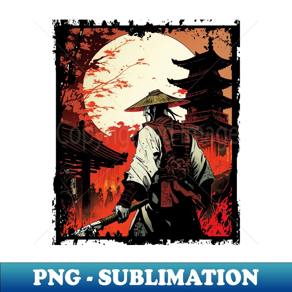 japan art style - 1 samurai comic - Vintage Sublimation PNG - Inspire ...