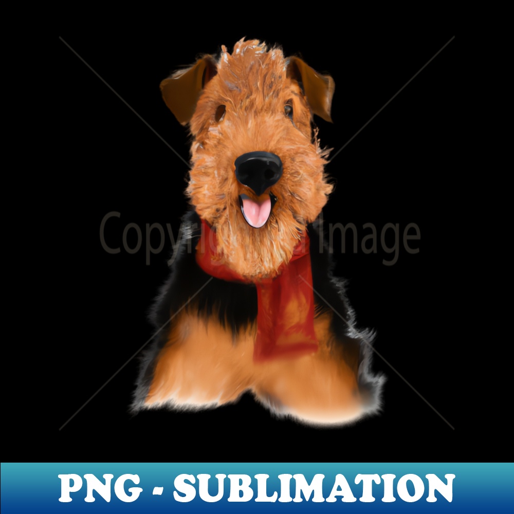 Cute Airedale Terrier Drawing - Aesthetic Sublimation Digita | Inspire ...