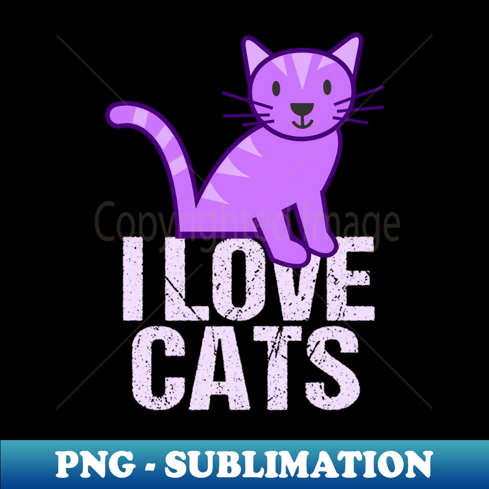 I Love Pretty Purple Cats - High-Quality PNG Sublimation Dow | Inspire ...