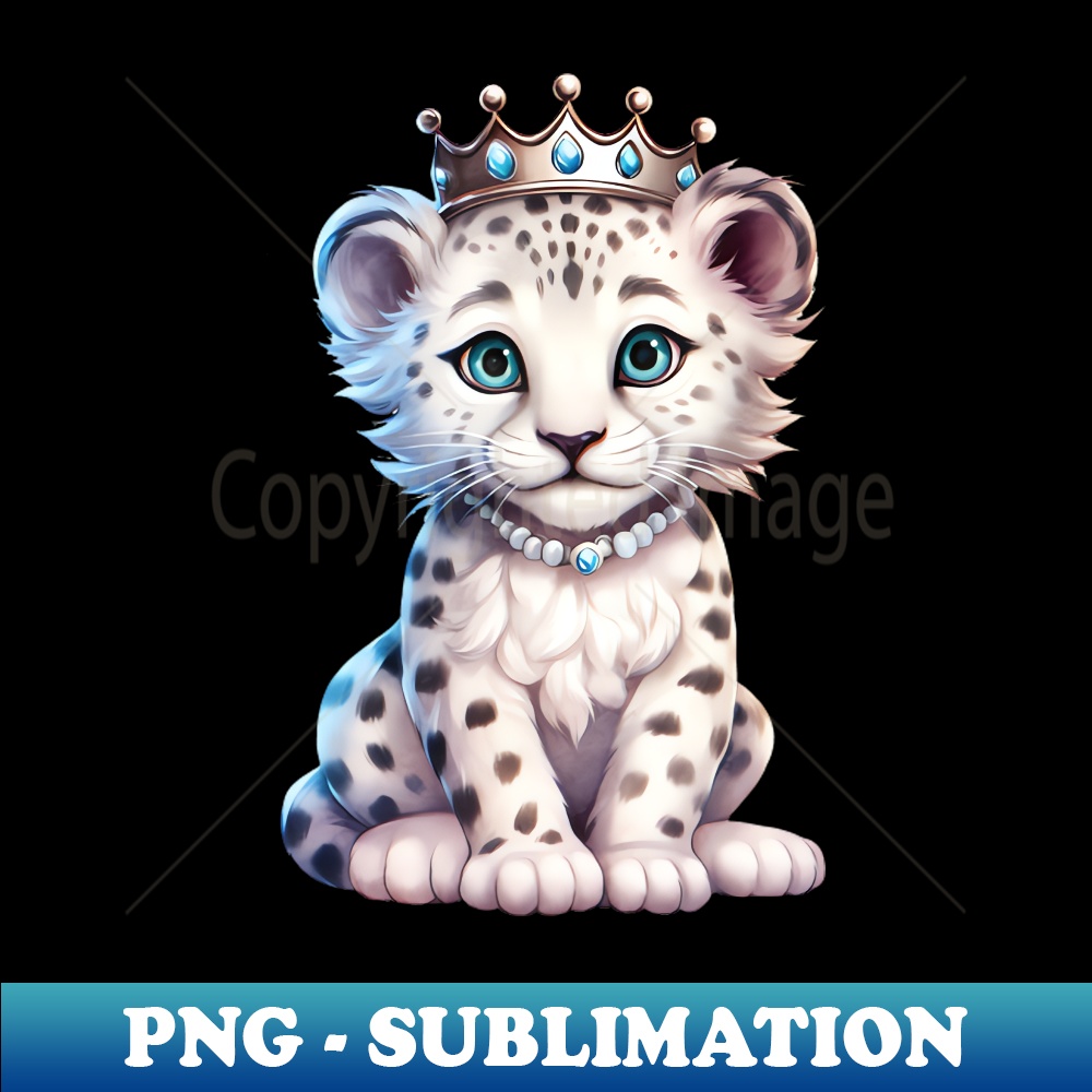 Watercolor Snow Leopard Wearing a Crown - Stylish Sublimatio | Inspire ...