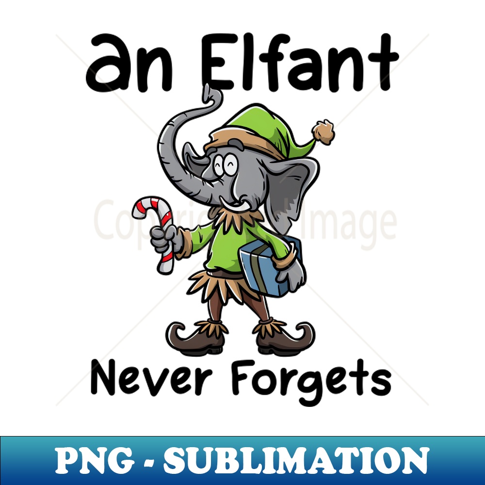 Christmas Elephant Funny Elf Costume An Elfant Never Forgets | Inspire ...