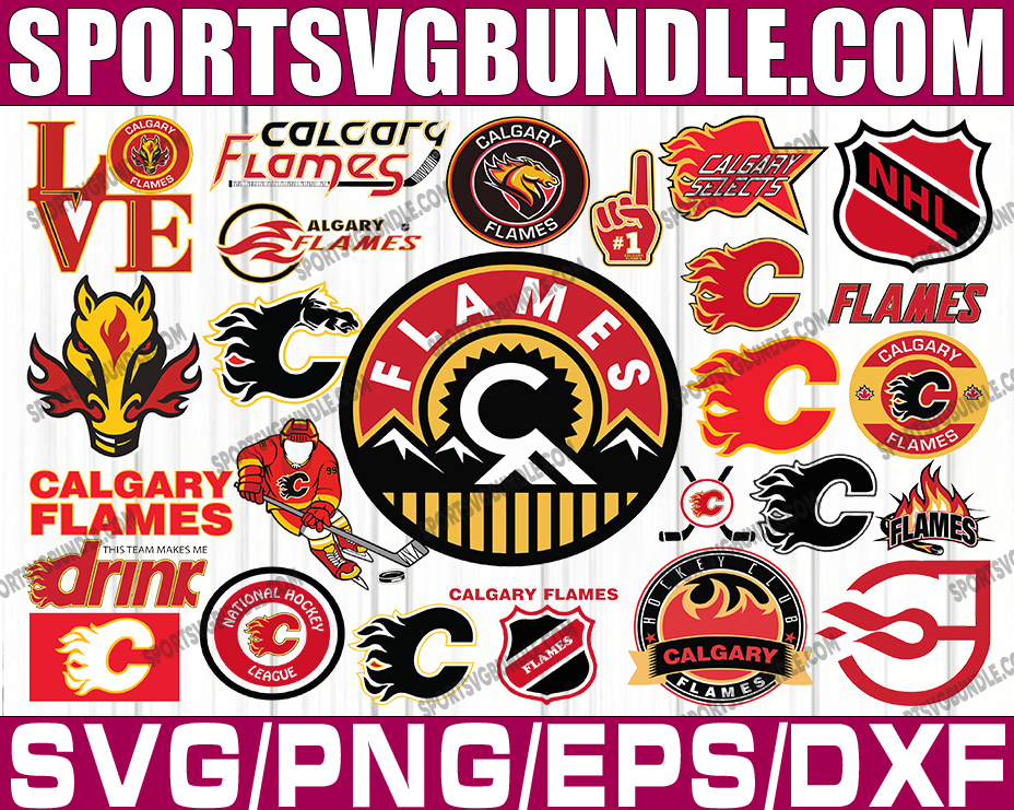 Bundle 27 Files Calgary Flames Hockey Team Svg, Calgary Flam | Inspire ...