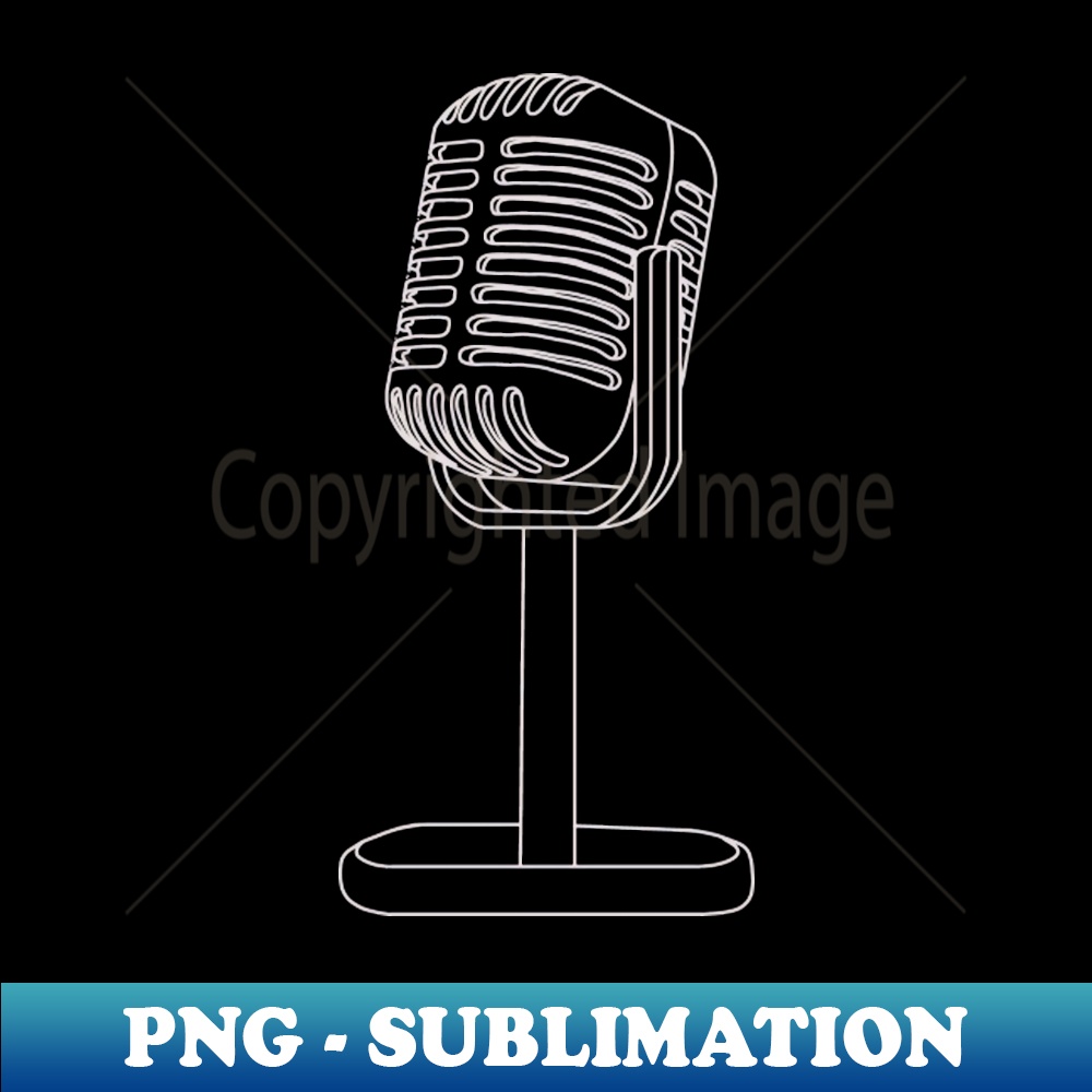 Hand Drawn Microphone - PNG Transparent Sublimation Design - | Inspire ...
