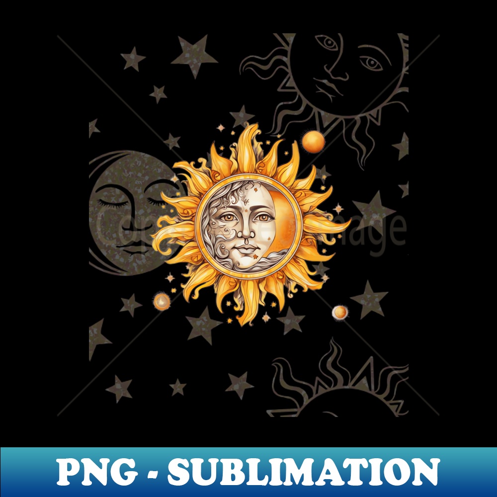 Celestial Moon and Sun - Artistic Sublimation Digital File - | Inspire ...