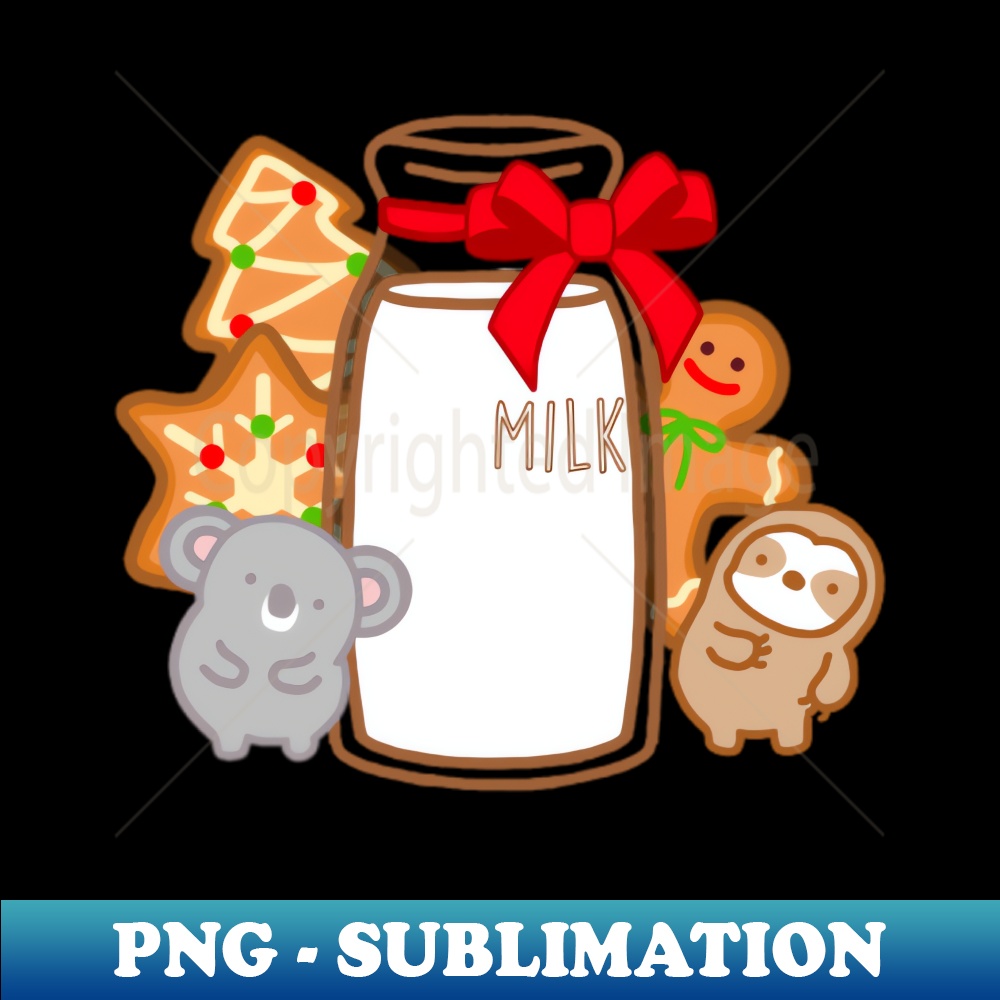 Cute Christmas Milk and Cookies - PNG Transparent Digital Do | Inspire ...