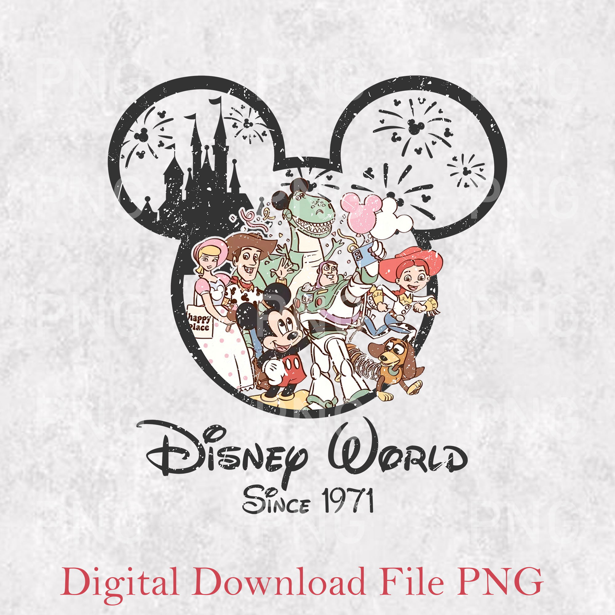 Retro Walt Disney World Est 1971 PNG, Mickey and Friend PNG, | Inspire ...