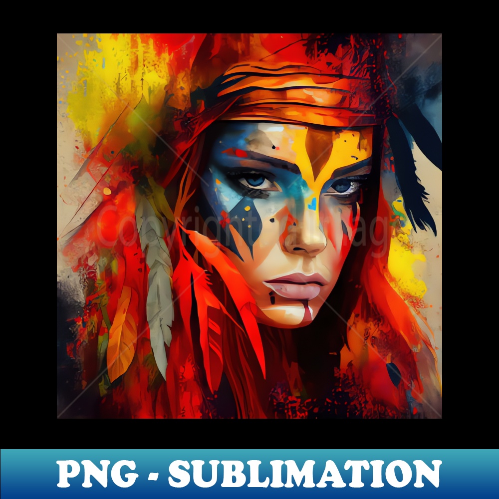 Powerful American Native Woman 1 - Unique Sublimation PNG Do | Inspire ...