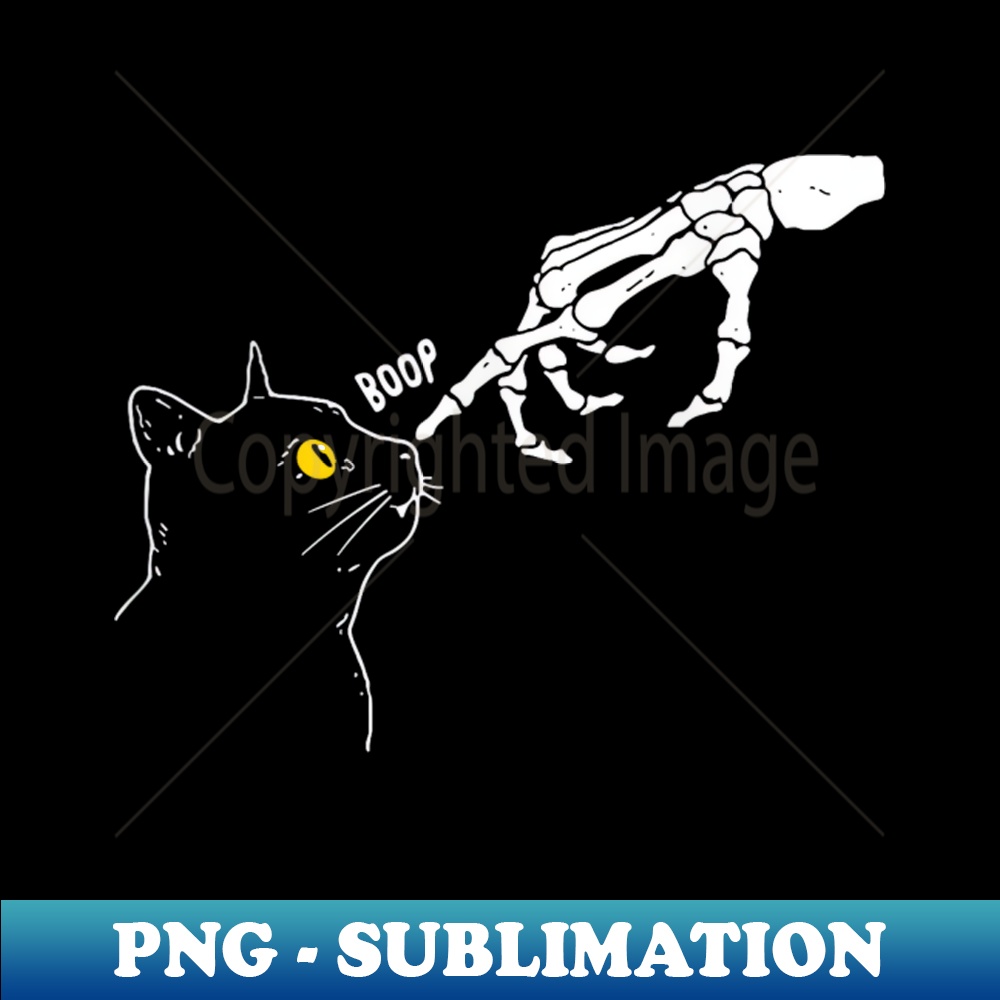 Black Cat Lover Skeleton Hand Boop Halloween Cat Costume - I - Inspire ...