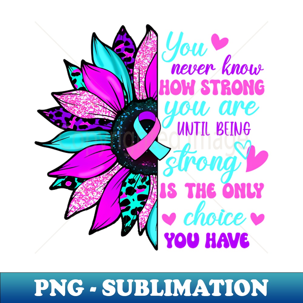 Thyroid Cancer Awareness Strong Warrior Ribbon Sunflower - E | Inspire ...