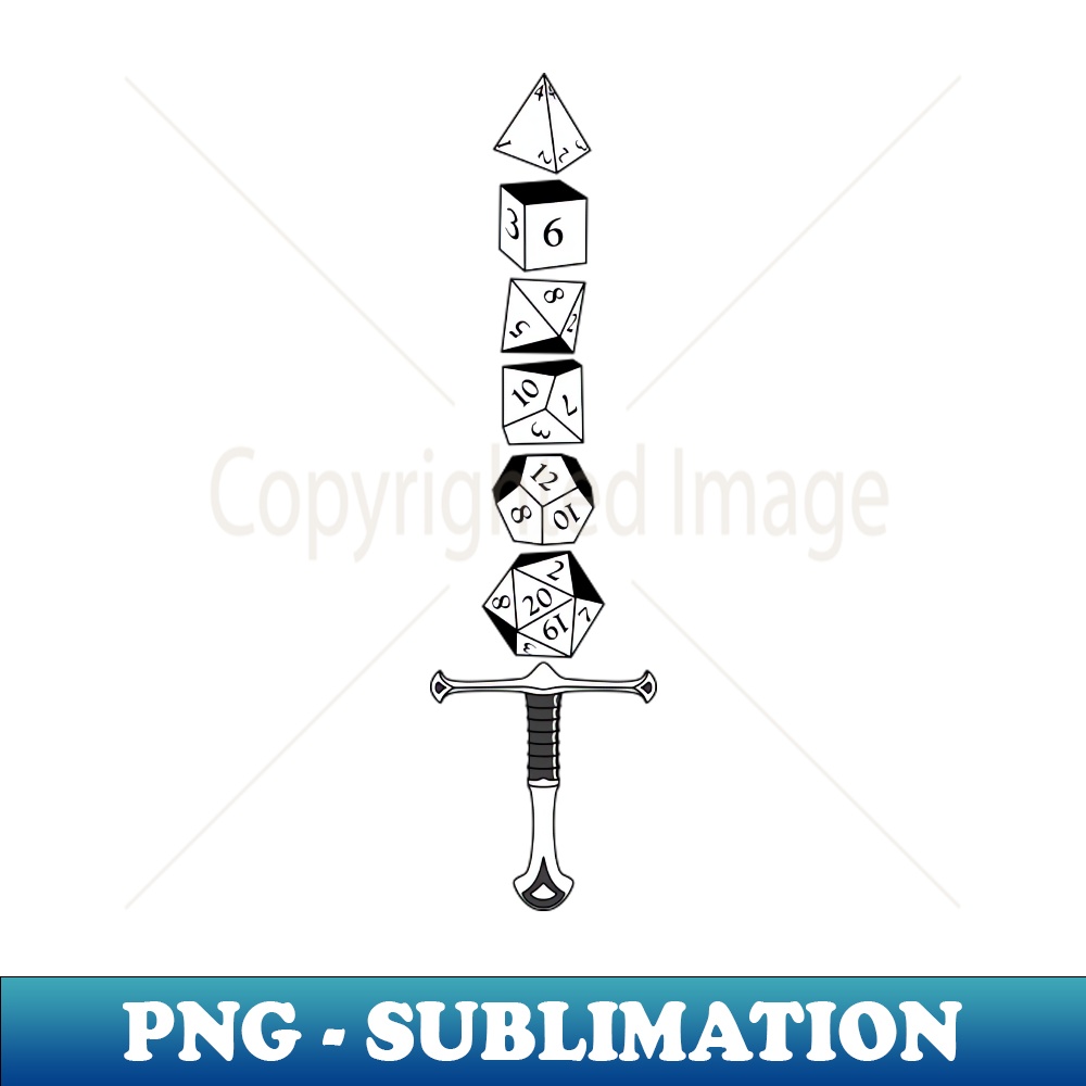 RPG Dice Sword - Special Edition Sublimation PNG File - Unlo - Inspire ...