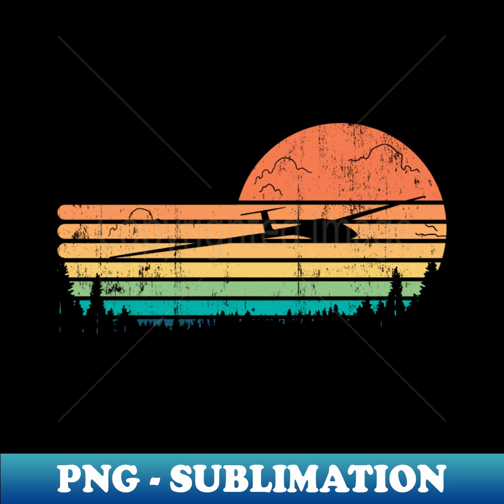 Retro Glider Pilot Soaring Plane - Retro PNG Sublimation Dig | Inspire ...