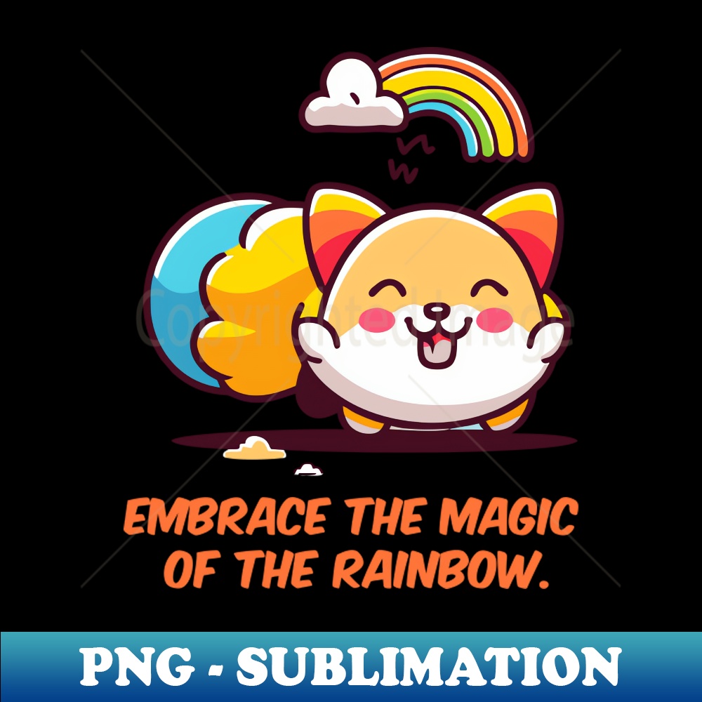 embrace the magic of the rainbow fox - Instant PNG Sublimati | Inspire ...