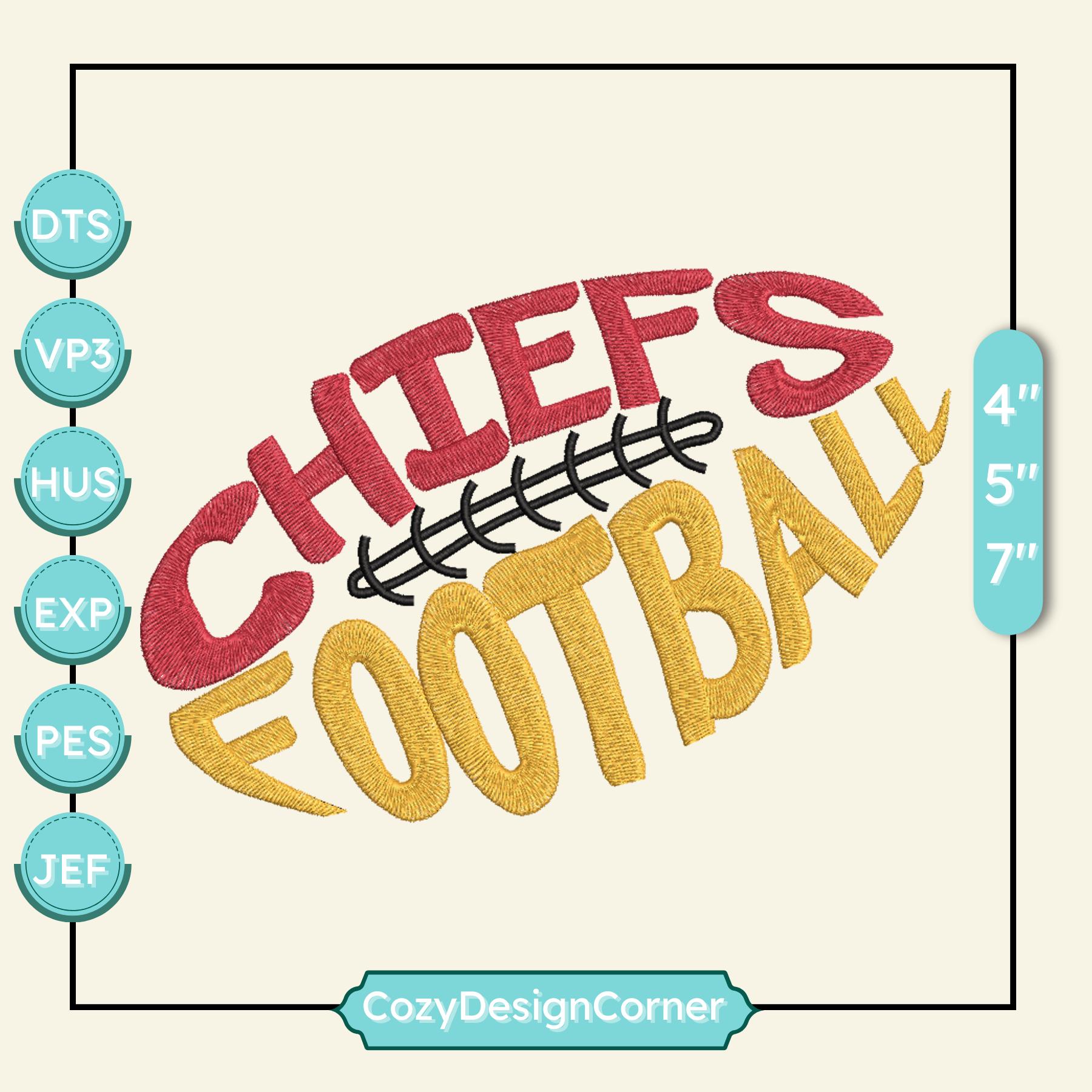 Chiefs Football Logo Embroidery Design, NFL Kansas City Chie | Inspire ...