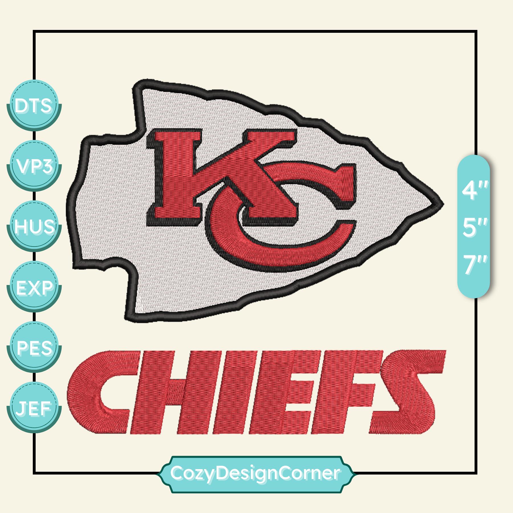 NFL Kansas City Chiefs Logo Embroidery Design, NFL Football | Inspire ...