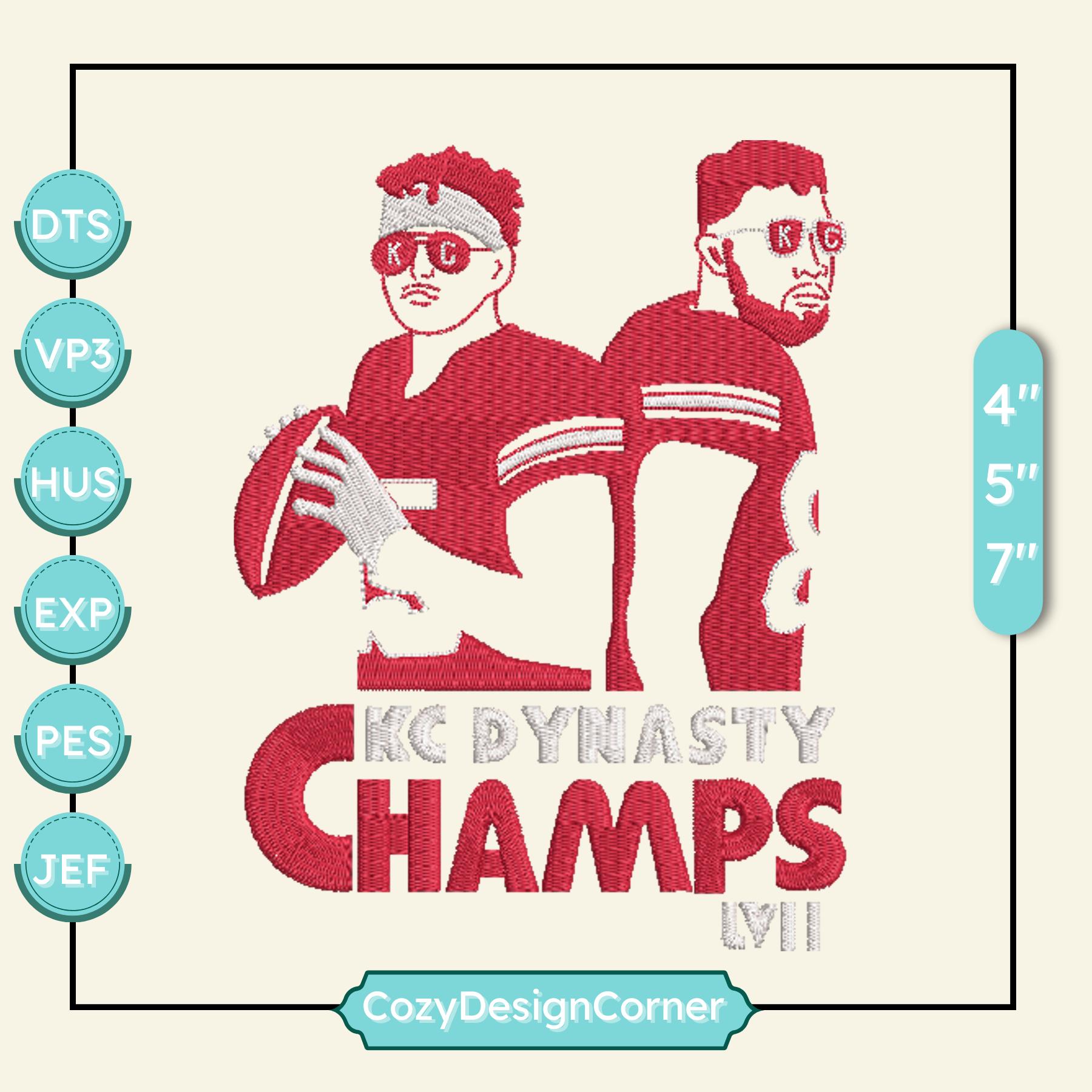 KC Dynasty Champs Football Logo Embroidery Design, NFL Kansa | Inspire ...