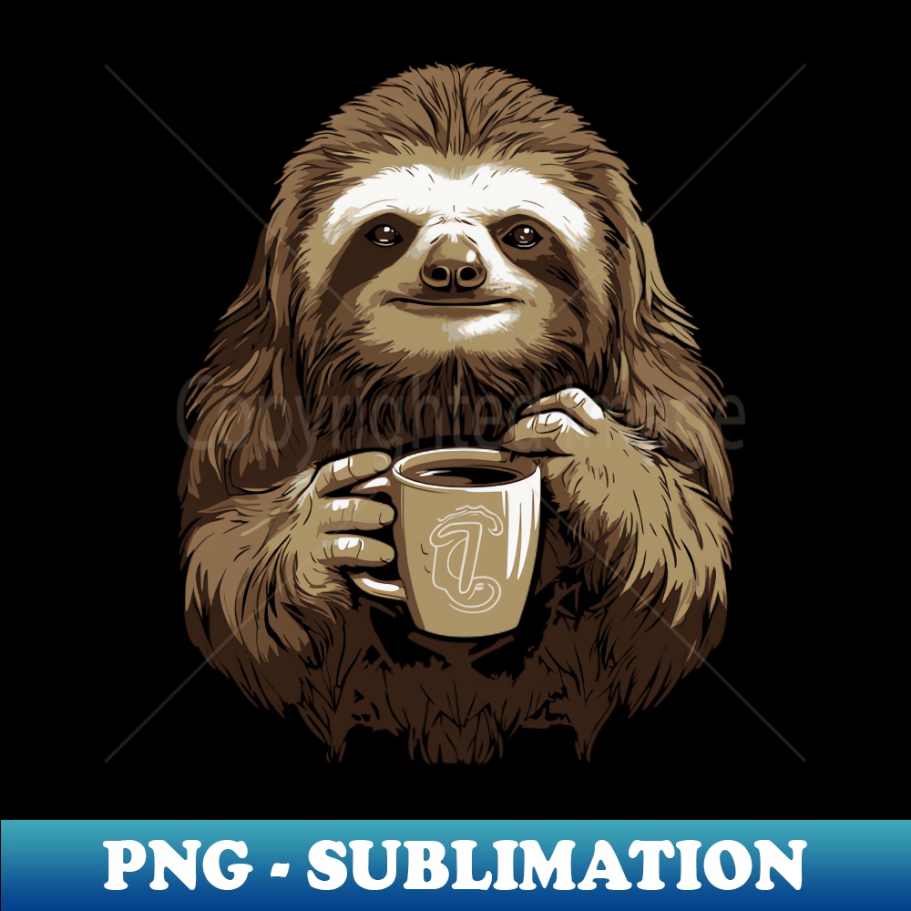 Lazy Mornings Sloth with Coffee - Stylish Sublimation Digita | Inspire ...