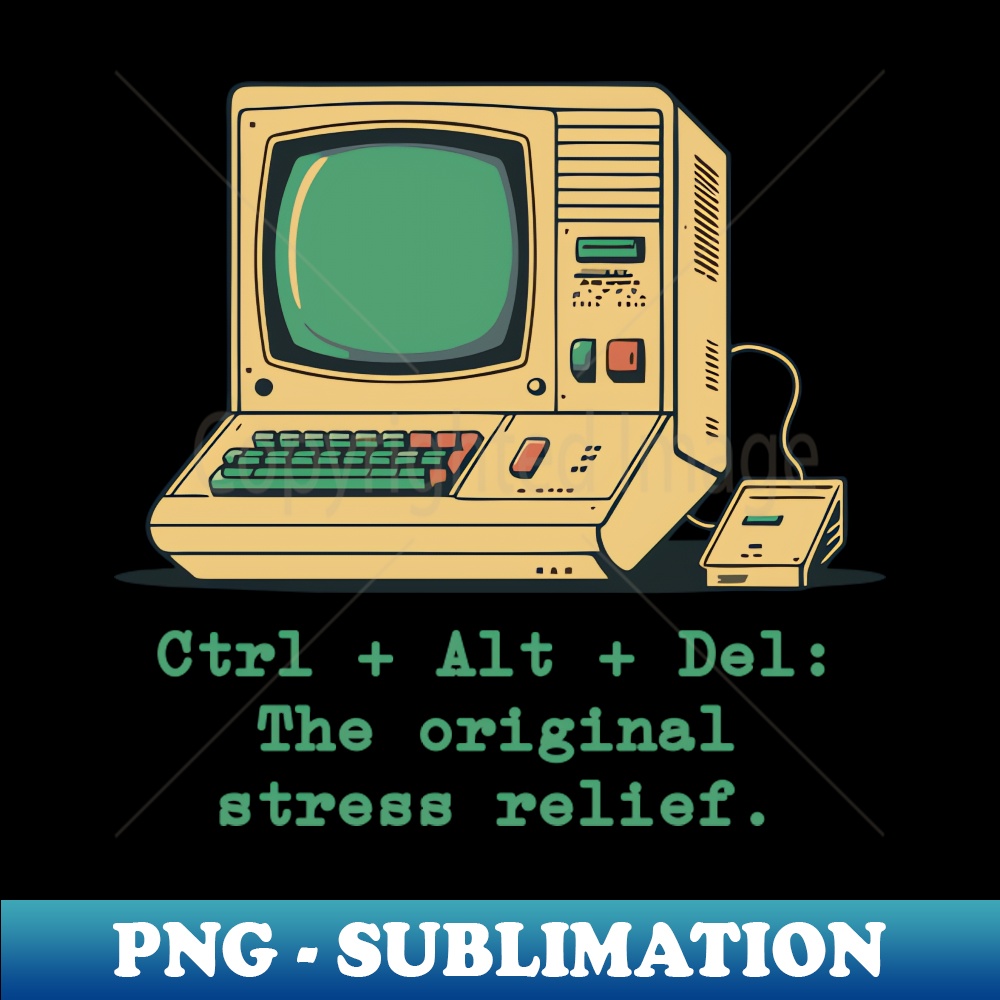 CTR ALT DEL vintage computer - Retro PNG Sublimation Digital | Inspire ...