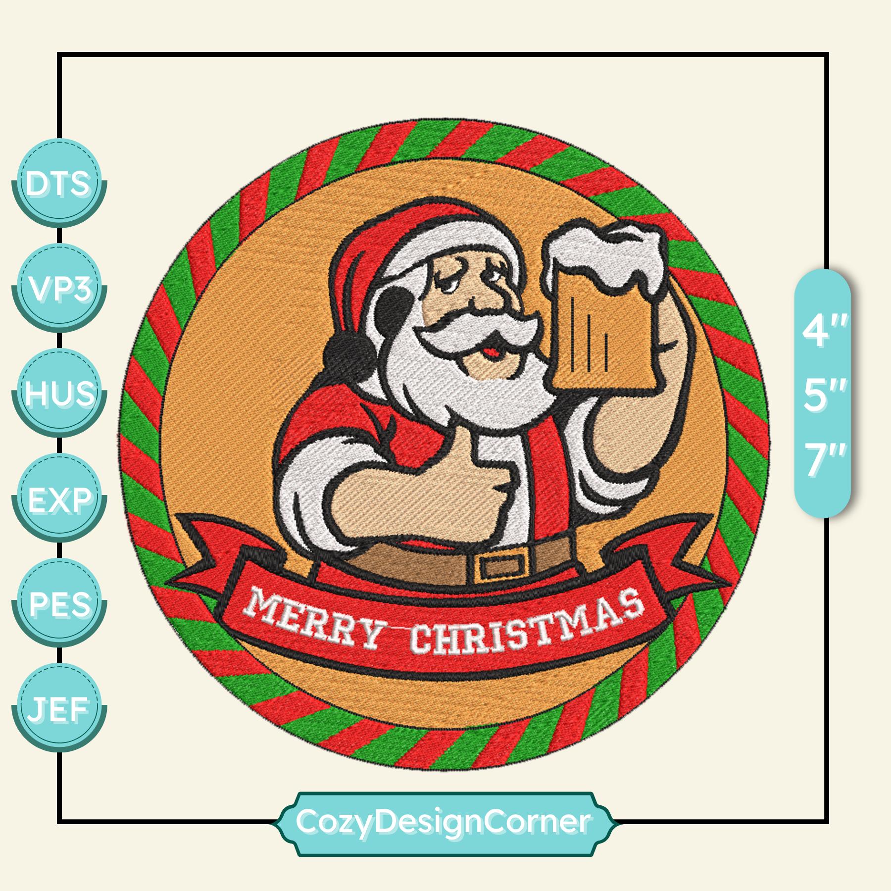 Santa Claus Patch Embroidery, Christmas Embroidery Designs, | Inspire ...