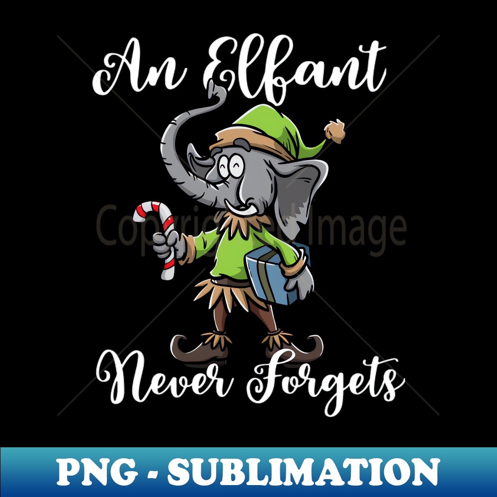 Christmas Elephant Funny Elf Costume An Elfant Never Forgets | Inspire ...