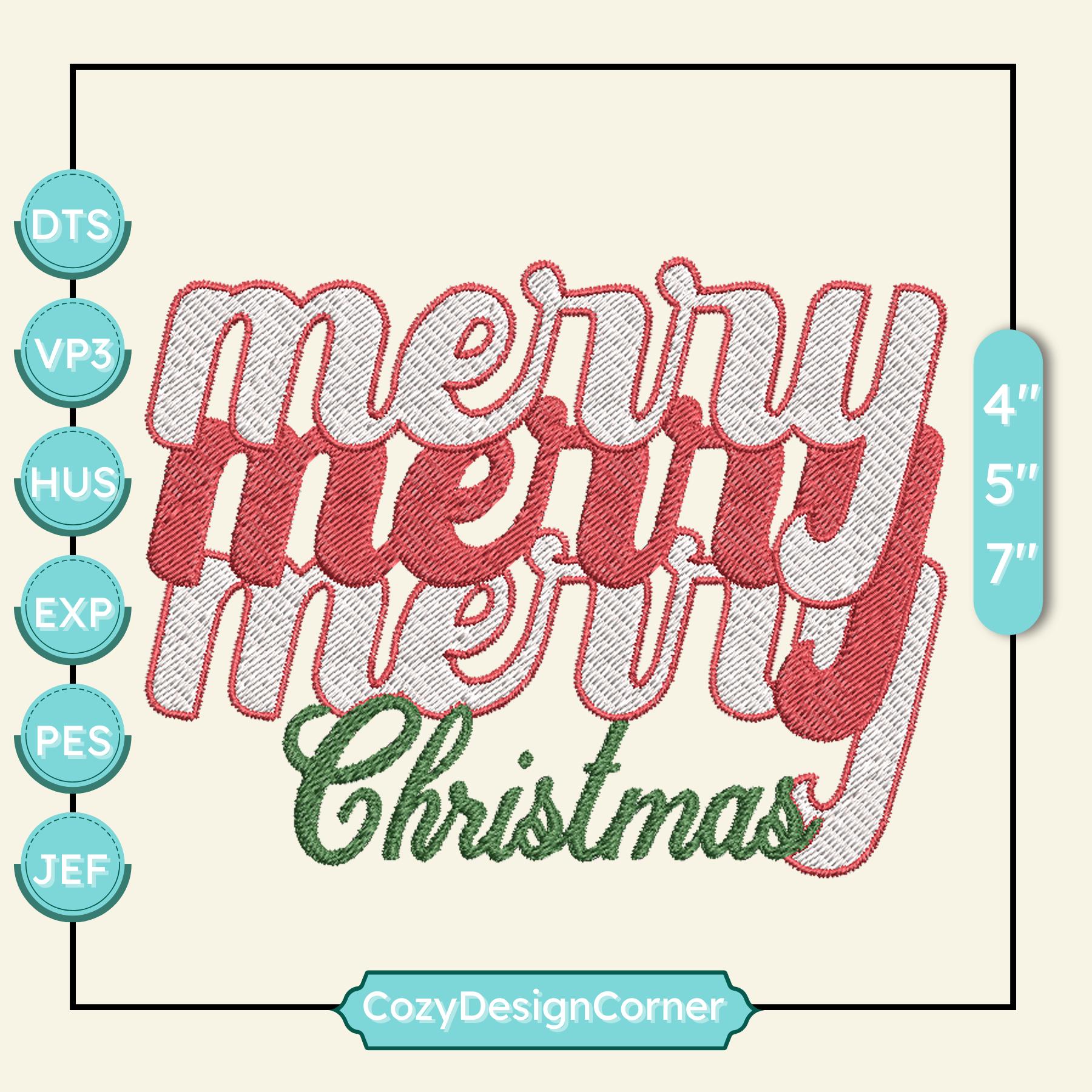 Merry Christmas Embroidery Designs, Christmas Embroidery Des - Inspire ...