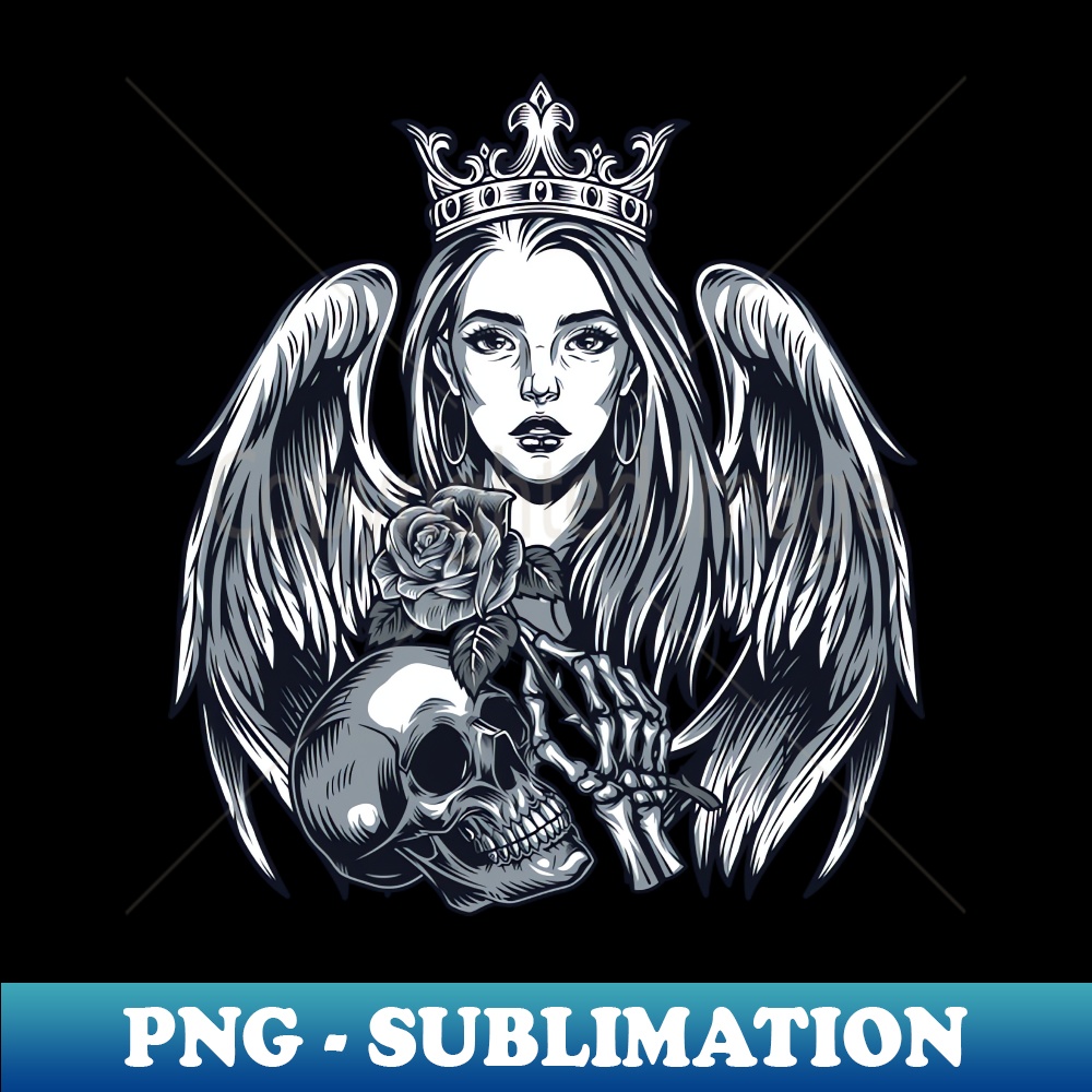 Rebel Queen Gang Girl with Skull and Crown Tattoo Style Artw | Inspire ...
