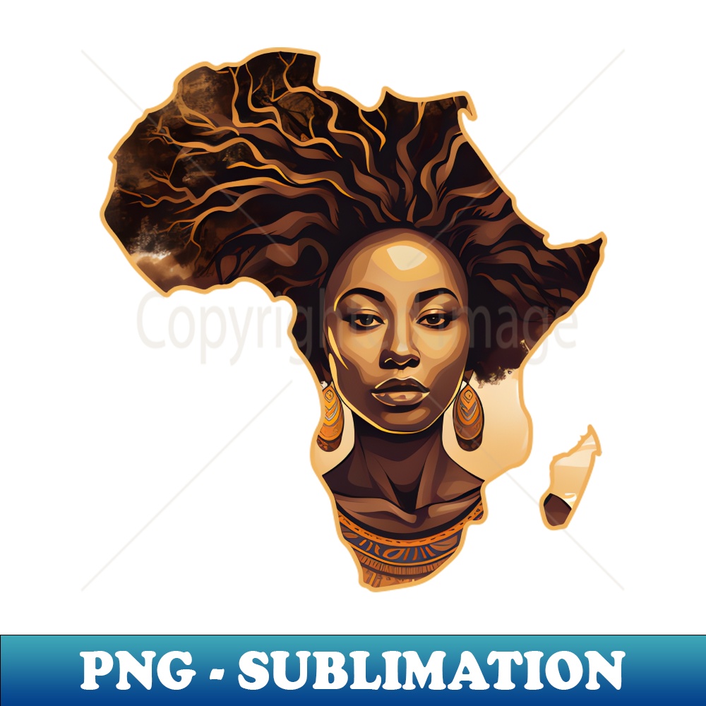 Melanin African Queen Africa Map Shape - Retro PNG Sublimati | Inspire Uplift