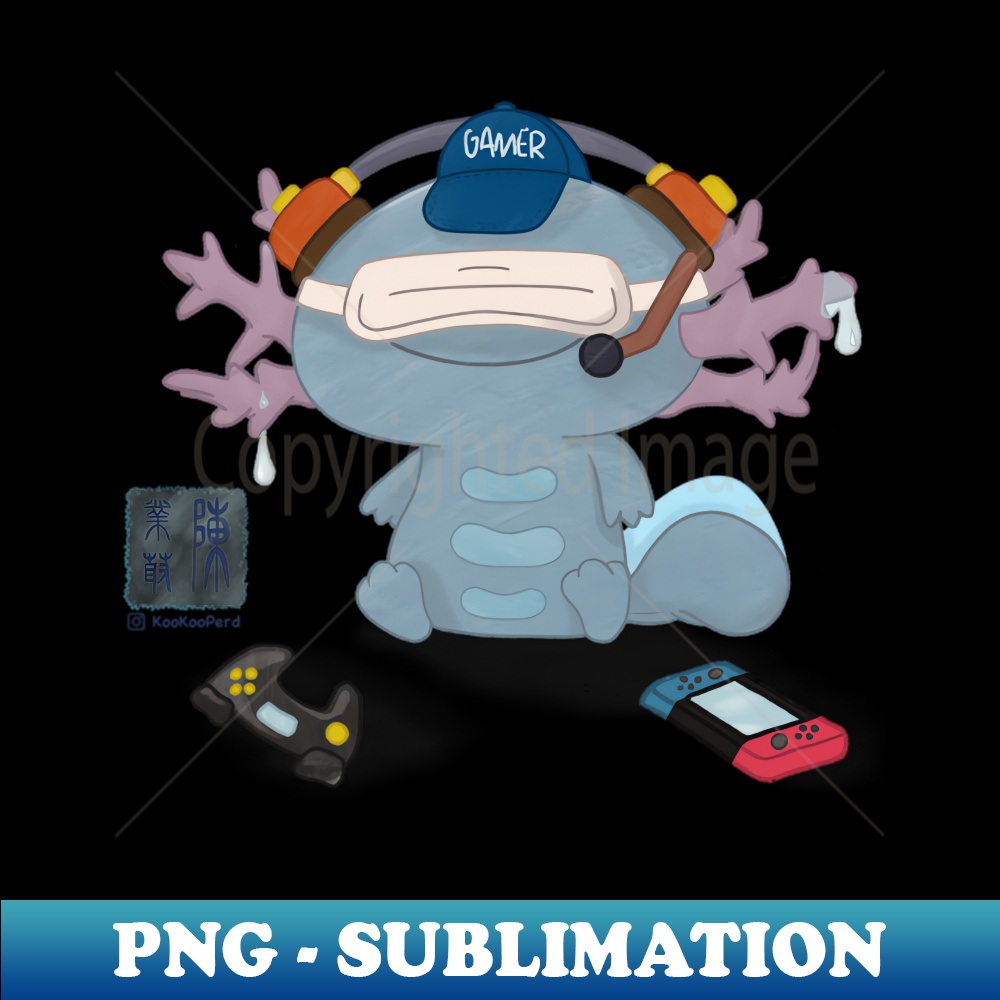 Gamer Axolotl - PNG Transparent Sublimation Design - Bring Y | Inspire ...