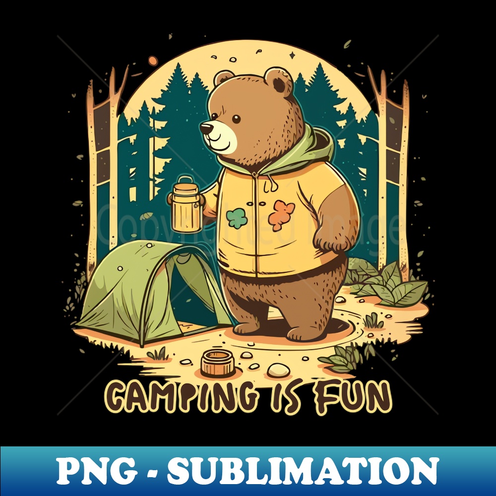 camper bear - camping is fun - Signature Sublimation PNG Fil | Inspire ...