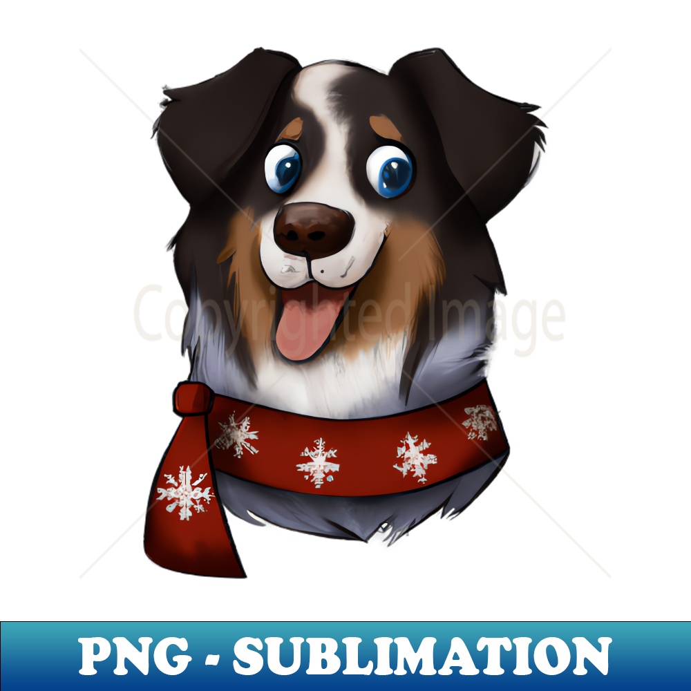Cute Australian Shepherd Drawing - Instant PNG Sublimation D - Inspire ...