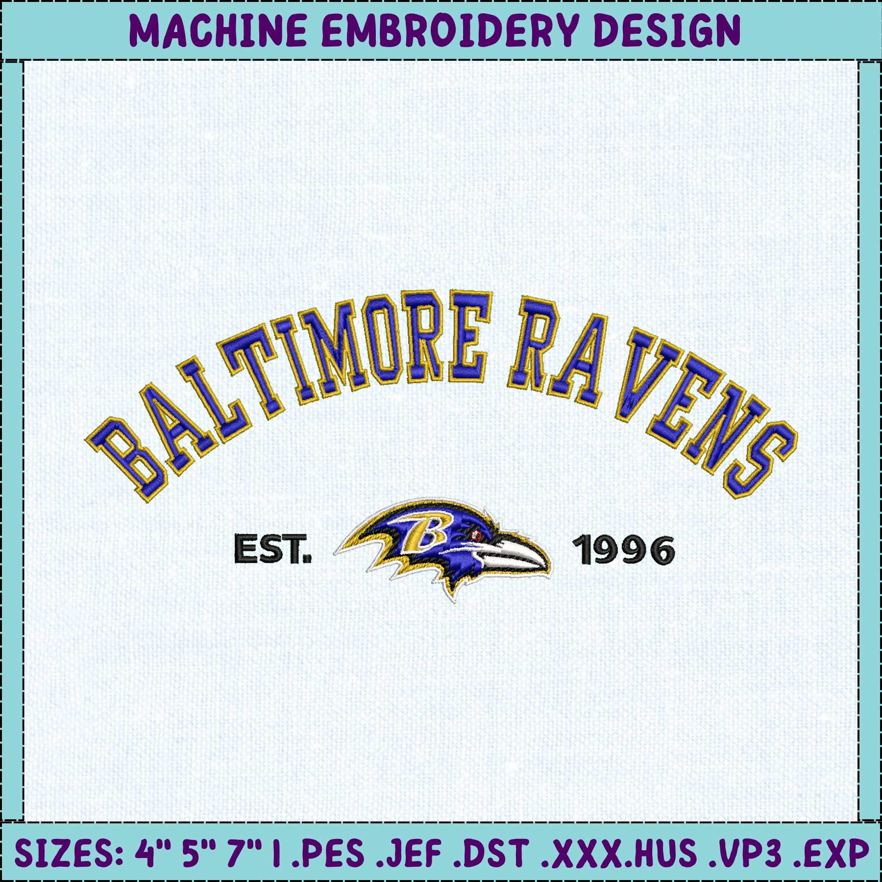 NFL Baltimore Ravens Embroidery Design, NFL Football Logo Em | Inspire ...