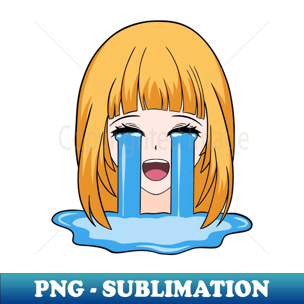 Crying Anime Girl Anime Merch For Teen Girl - Retro PNG Subl | Inspire ...