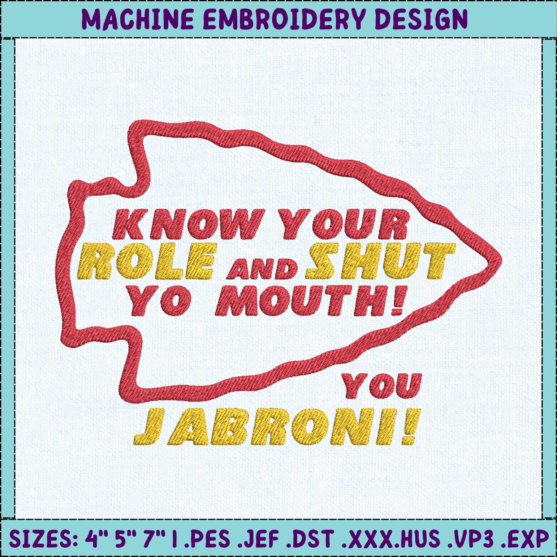 Know Your Role Embroidery Design, NFL Kansas City Chiefs Foo - Inspire ...