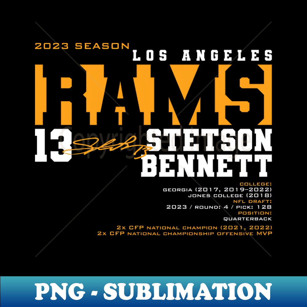Bennett - Rams - 2023 - PNG Transparent Sublimation Design - - Inspire ...
