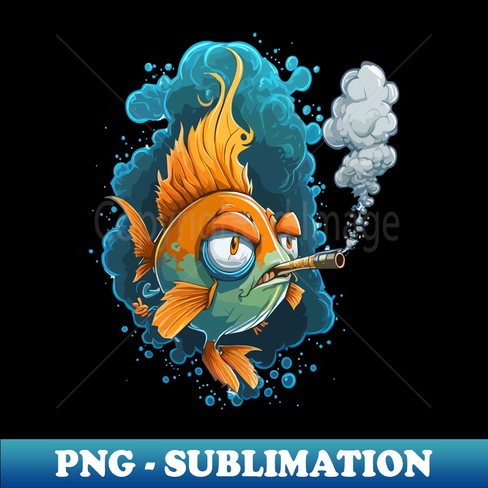 Chill Out with This Cartoon Fish smoking - High-Quality PNG | Inspire ...