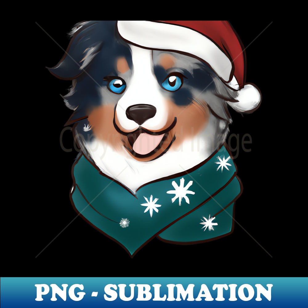 Cute Australian Shepherd Drawing - Artistic Sublimation Digi | Inspire ...