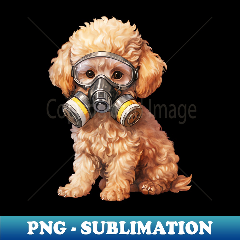 Poodle Dog Wearing Gas Mask - Professional Sublimation Digit | Inspire ...
