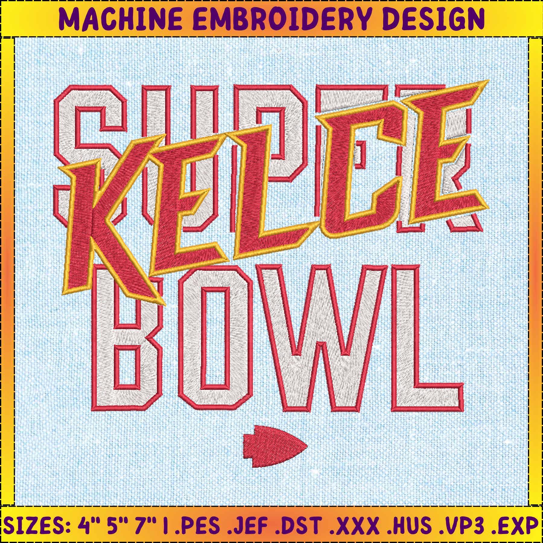 Super Bowl Kelce Football Logo Embroidery Design, NFL Kansas | Inspire ...